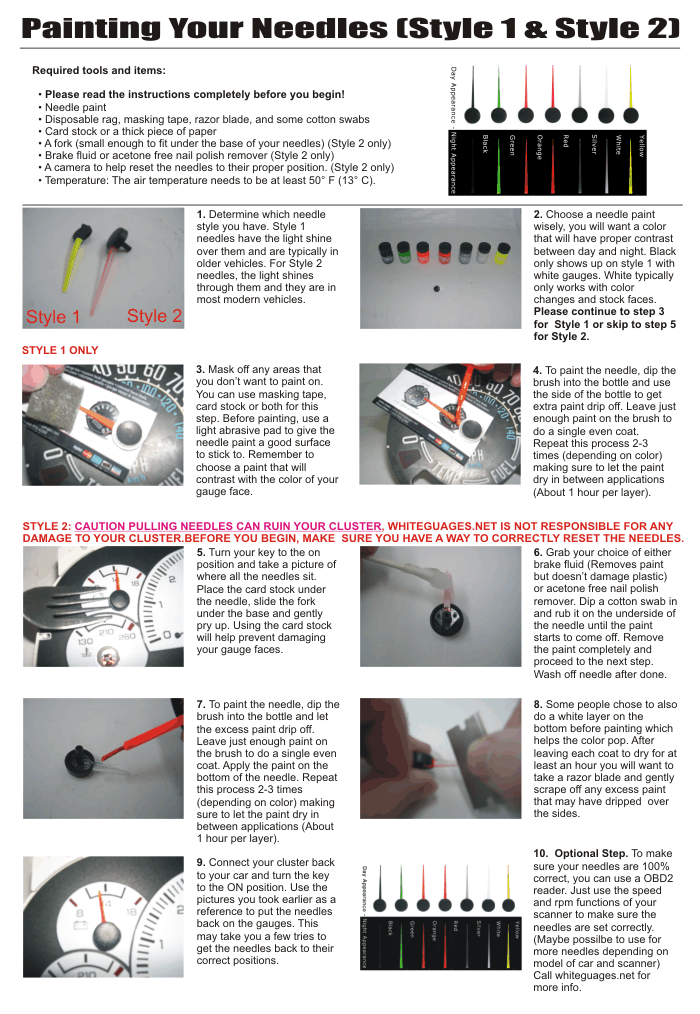 Fluorescent Speedo & Gauge Needle Restoration Paint at Lara Bunton blog