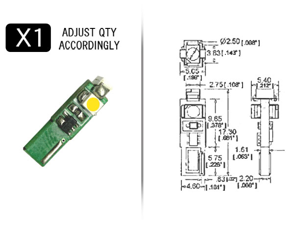 AMBER High Power 74 Style LED Replacement Instrument Cluster Gauge Bulb ...