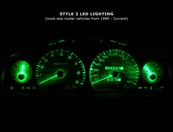 GREEN High Power BA9 Style LED Replacement Instrument Cluster Gauge ...
